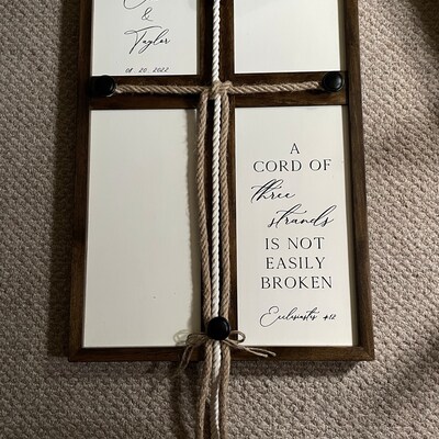 A Cord of Three Strands Unity Ceremony Braided Cord Cross Sign With ...