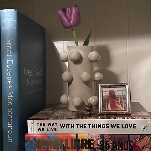 Ceramic Handmade Moon Shadows Vase White - Etsy