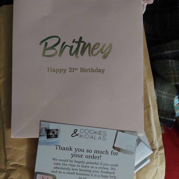 Personalised Birthday Gift Bag | Custom Luxury Foil-printed Gift Bag ...
