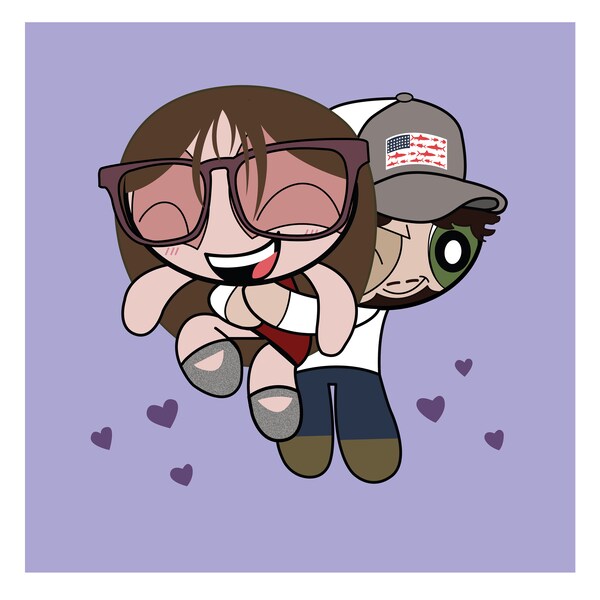 Custom Powerpuff Couple Digital Art Drawing Based of the Powerpuff ...