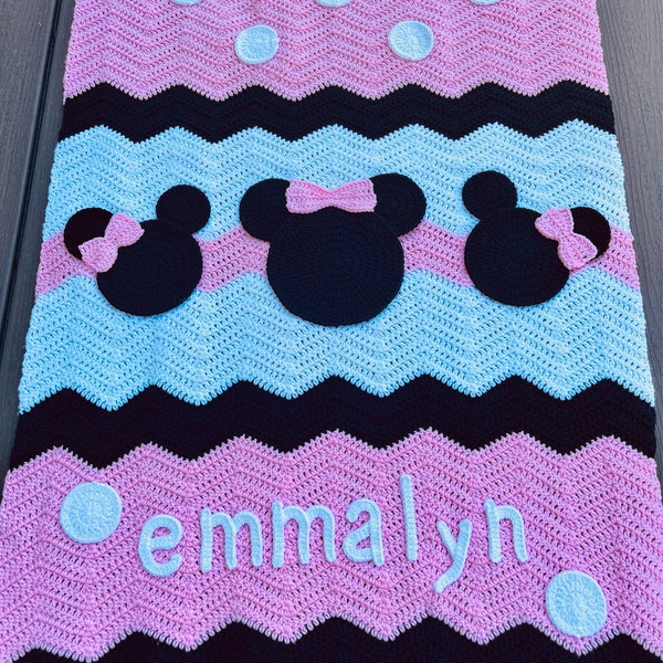 Crochet Minnie Mouse Blanket Pattern: Twin Size (PDF Pattern) - Etsy