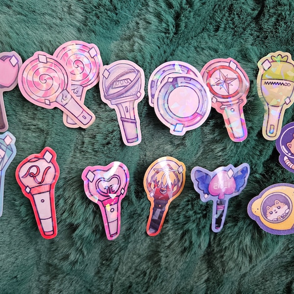 Buy KPOP Lightstick Holographic Vinyl Stickers A to T Online in India ...