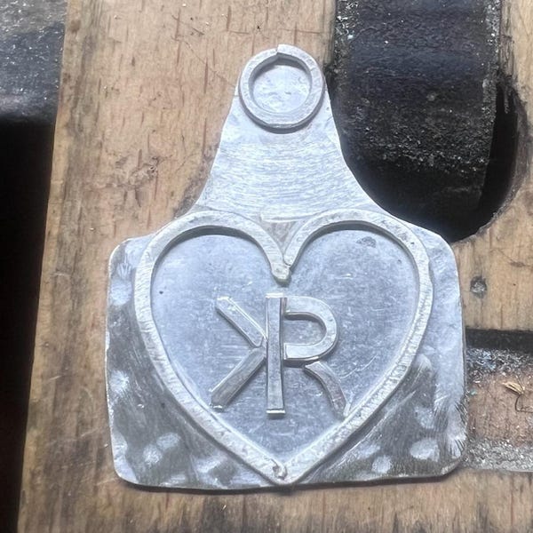 Sterling Silver Cow Tag Custom Cattle Brand Necklace for Her KEB ...