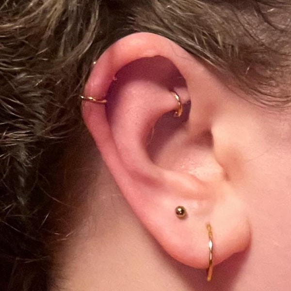 16G CZ Dangle Star Daith Hoop/cartilage Hoop/helix Hoop/huggie Hoop ...