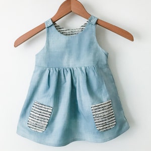 Girl's Pinafore Dress Pattern, Apron Dress Pattern, Baby Dress Sewing ...