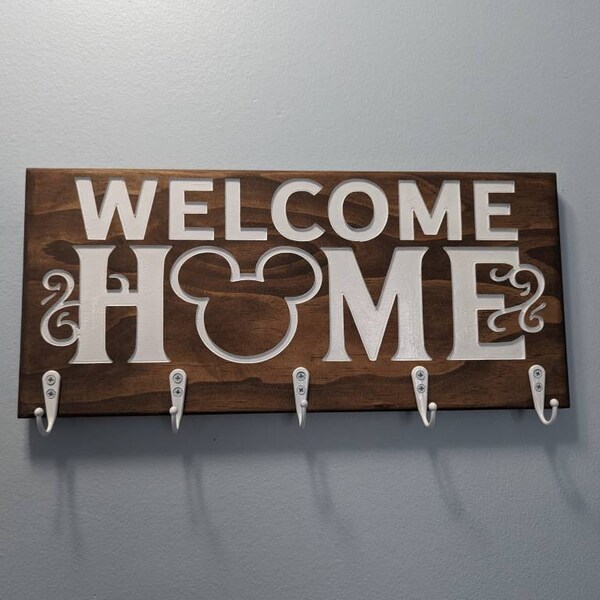 Personalized Disney Home Key Holder. Disney Sign. Mickey Mouse Home ...