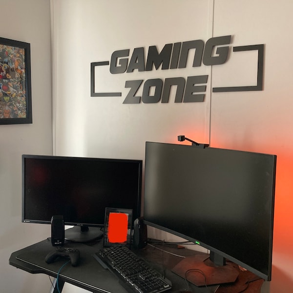 Gaming Zone, 3D Wall Decor, Video Games Sign, Gameroom Sign Gifts ...