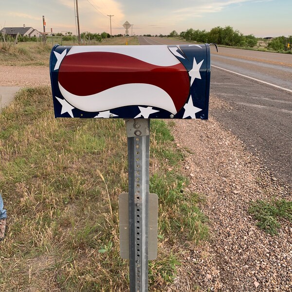 Custom Painted American Flag Mailbox - Etsy