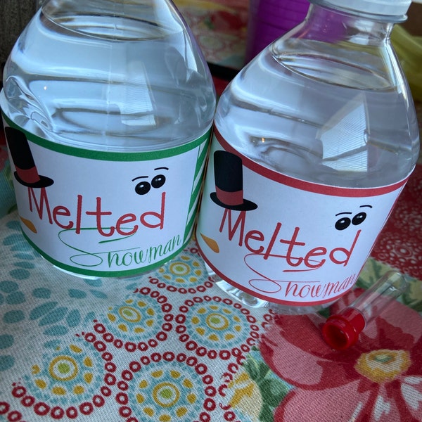 Melted Snowman Water Bottle Wrappers, Melting Snowman, Water Bottle ...
