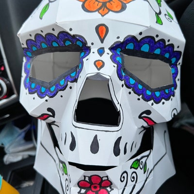 Skull Mask 3D Papercraft Template, Low Poly Paper Mask, Unique ...
