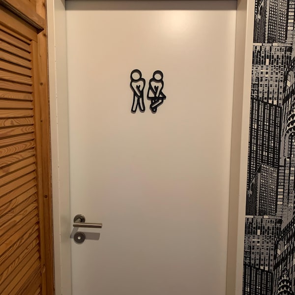 Guest Toilet Sign, Toilet Sign, Toilet Sign Pair Outline, Guest Toilet ...