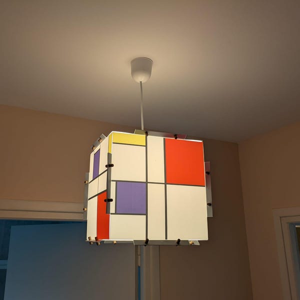 Piet Mondrian Inspired Pendant Light. Bauhaus Design Colorful Lampshade ...