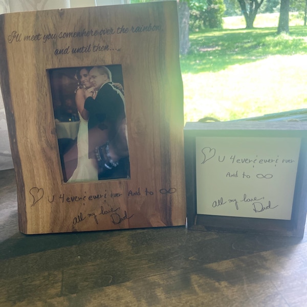 Custom Engraved Live Edge Picture Frame 4x6, Engrave Handwriting or ...