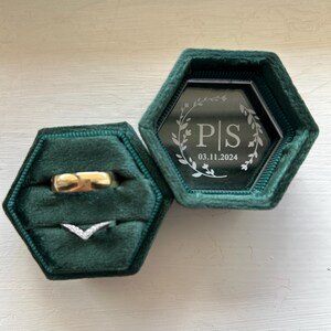 Personalized Velvet Ring Box, Wedding Ring Box, Engagement Ring Box ...