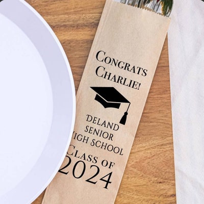 Class of 2024 Girl Graduation Party Silverware Utensil Flatware Bags ...