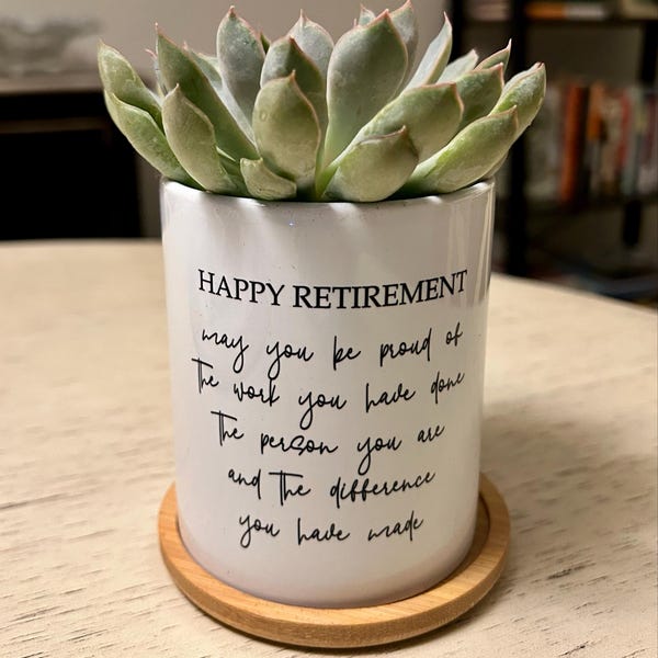 Happy Retirement Gifts for Women Coworker, Succulent Plant Pot ...