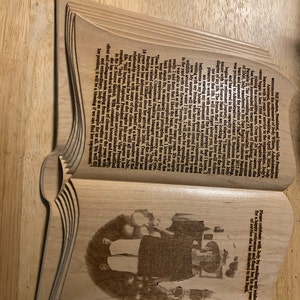 3D Precision Carved Open Book Made of Cherry Wood or Another Choice of ...