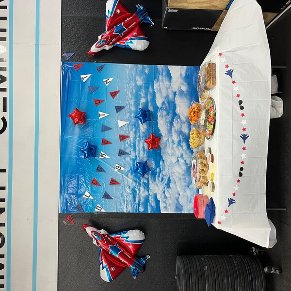 Military Jet 1st Birthday Decorations- Custom Jet Baby Shower Banner ...