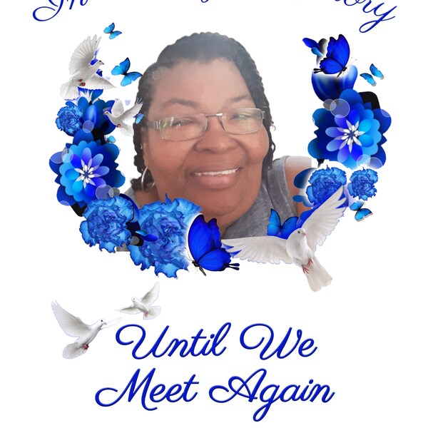 In Loving Memory Png-blue Flowers Butterfly Memorial Template | Instant ...