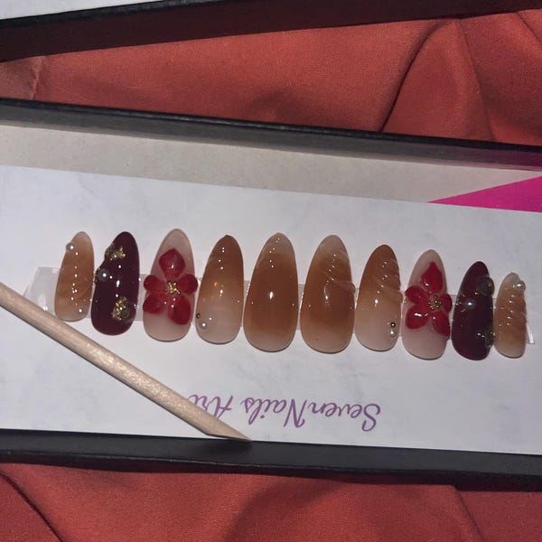 Pastel Pink Gel Nails Gel-embossed Press on Nails With Elegant Designs ...