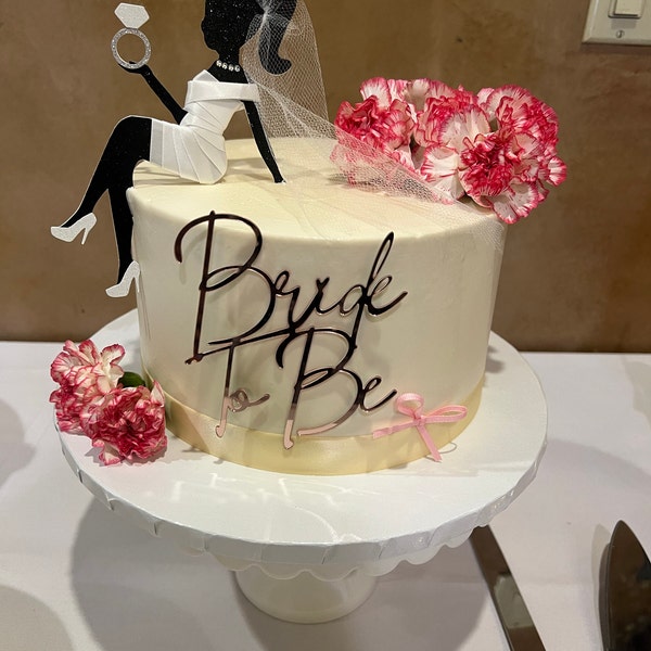 Bride Silhouette Cake Topper, Bride Cake Topper, Bachelorette Cake ...