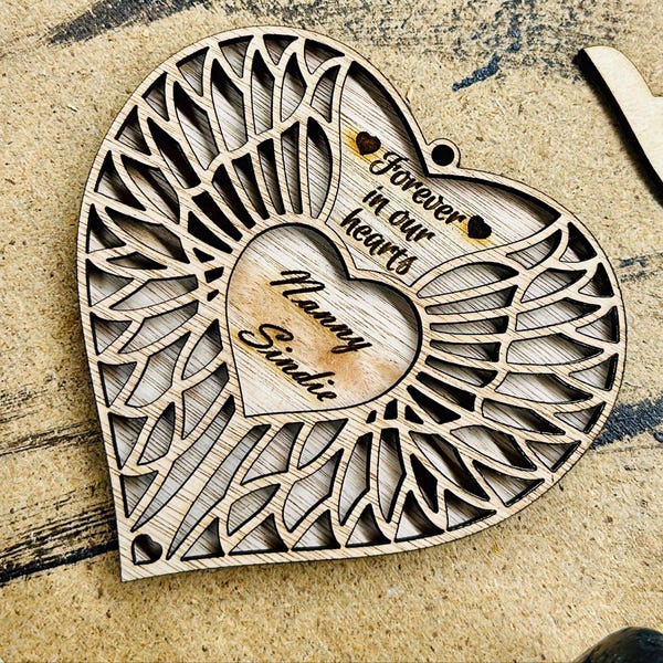 Angel Wings Memorial Ornament Svg Laser Cut Files - Remembrance ...