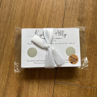 Wedding Scratch Card, Custom Scratch Card, Wedding Favours, Drink Token ...