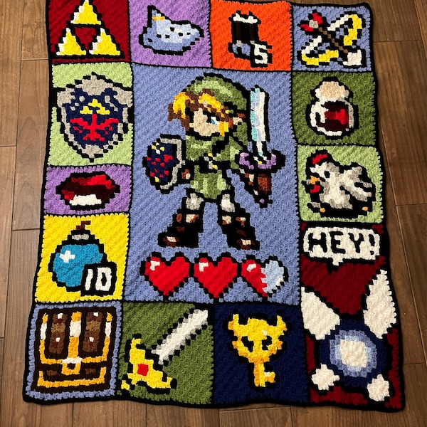 The Legend of Zelda Inspired Graph for Blanket, C2C, Written ...