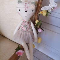Handmade Bunny Doll, Handmade Stuffed Plush Rabbit Toy, Cloth Doll ...