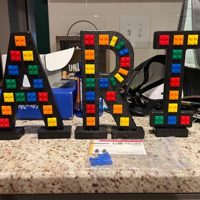 Black brick Script Stand-up Letters, Embedded With Real Bricks. - Etsy