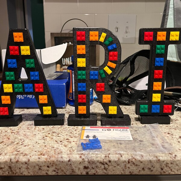 Black brick Script Stand-up Letters, Embedded With Real Bricks. - Etsy