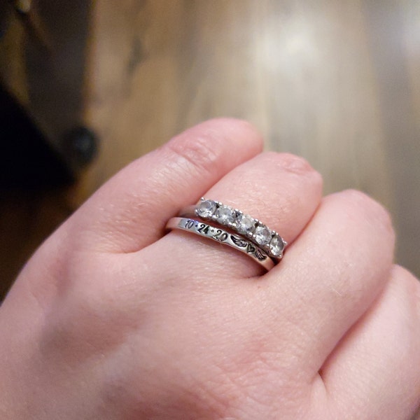 Memorial Ring Date Memorial Jewelry Stacking Ring Minimalist Sterling ...