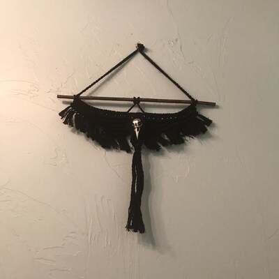 Crow Macrame Wall Hanging the Morrigu Crow - Etsy