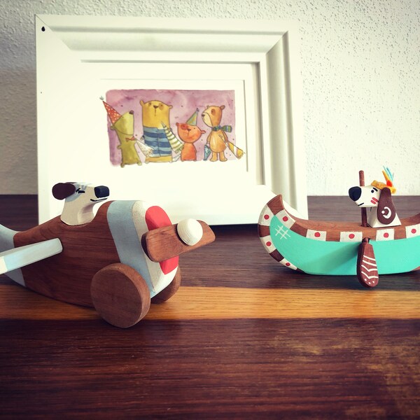 Wooden Canoe Toys, Wooden Toy Canoe, Wood Canoe, Wooden Toys for ...