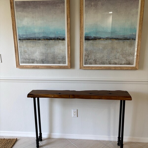 Narrow Console Handmade Table, Reclaimed Wood Table, Long Sofa Table ...