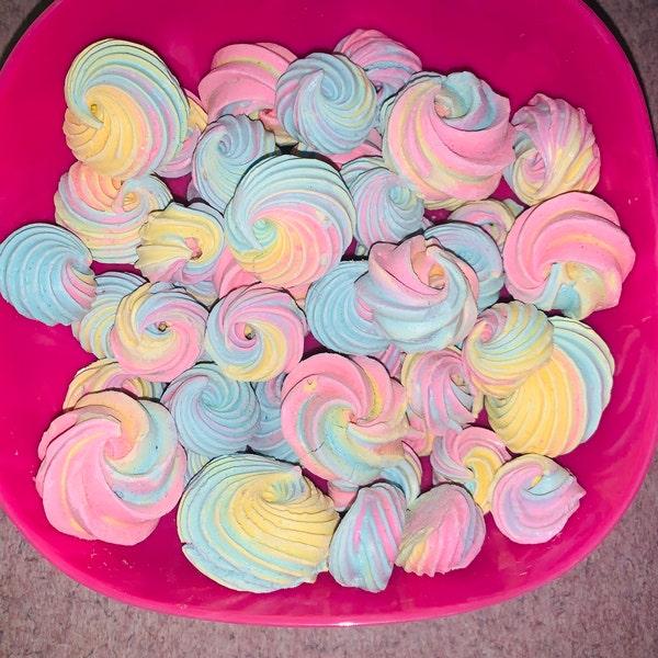 Rainbow Meringue Cookies - Small Batch - Packaged in Bulk - 1.5" Pieces ...