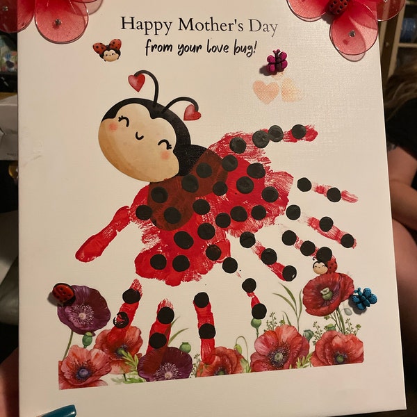 Happy Mothers Day From Your Love Bug, Ladybird Handprint Craft for Kids ...