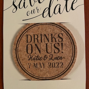 Save the Date Coasters, Free Drinks Save the Date, Unique Save the Date ...