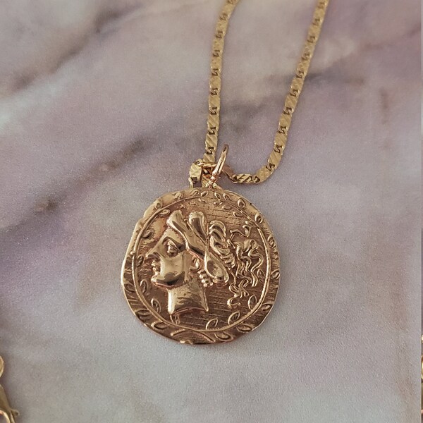 Double Sided Caesar Necklace, Hercules Pendant, Unisex Greek/ Roman ...