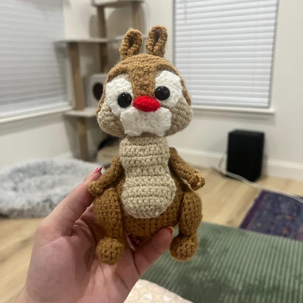 Crochet Chipmunk Pattern, Crochet Animals, Chip and Dale DIY Tutorial ...