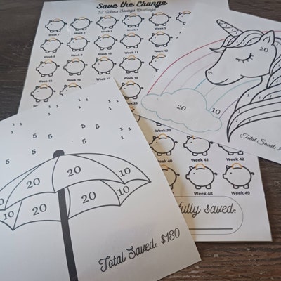 Penny Savings Challenge Coin Tracker Save the Change 72.60 - Etsy