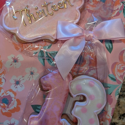 Custom Number Assortment Cookies Set of 6 Crunchy Shortbread Cookies ...