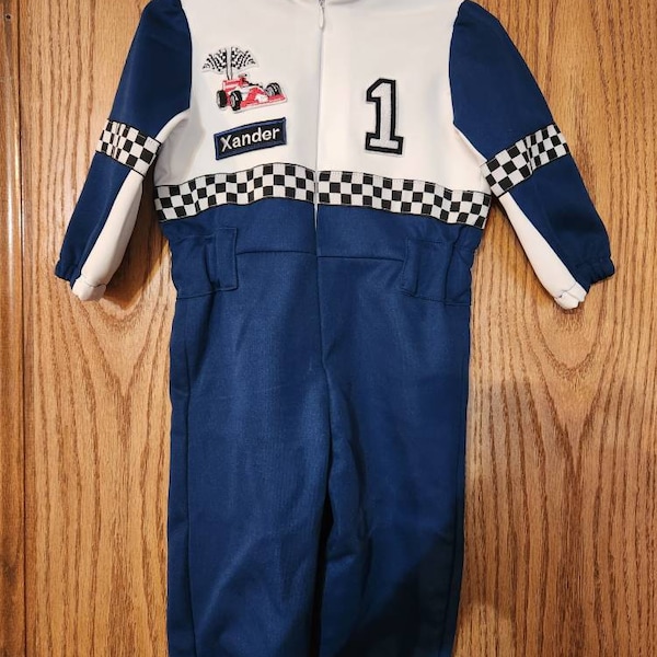 Baby Boy Custom Name Racing Suit Birthday Costume Outfit, Toddler Boy ...
