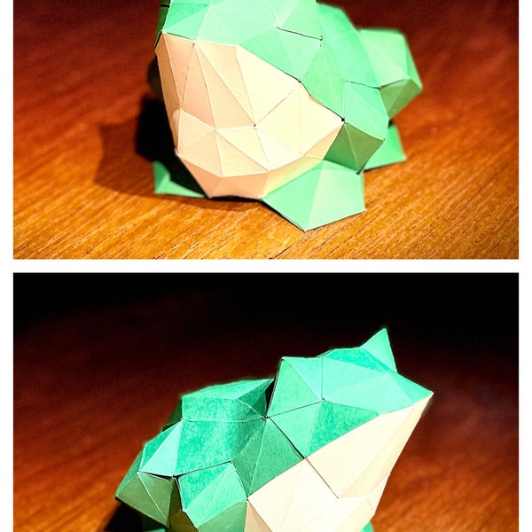 Frog Papercraft Template, Abstract Low Poly 3D Origami, Home Decor ...