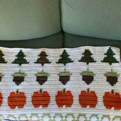 Crochet Apple Square PDF PATTERN September Calendar Blanket - Etsy