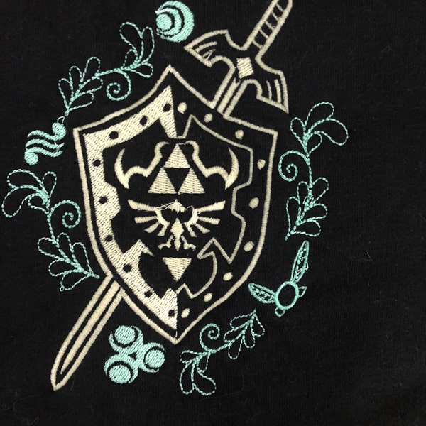 Zelda Machine Embroidery Design - Hylian Shield With Master Sword 5x7 ...