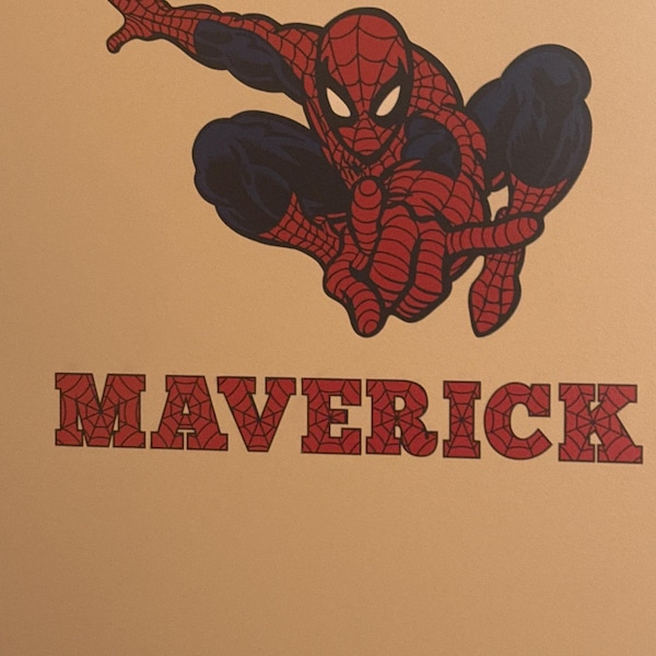 Custom Spiderman Name Wall Decal Superhero Wall Decor for Kids Bedroom ...