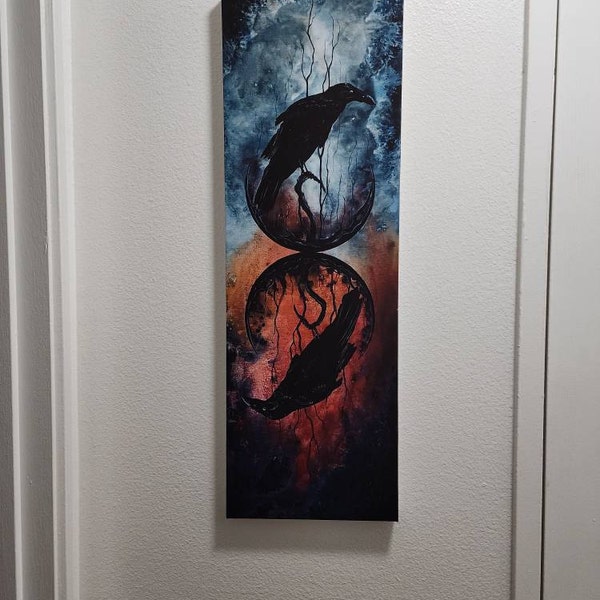 Soul Echoes - Bird Wall Art Print - Two Ravens Reflected on Top of Twin ...