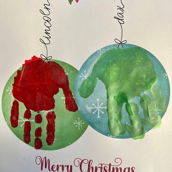 Personalized Christmas Handprint Art Keepsake Gift Digital Download DIY ...