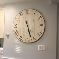 Large Wall Clock off White Above Fireplace Decor Farmhouse Living ...